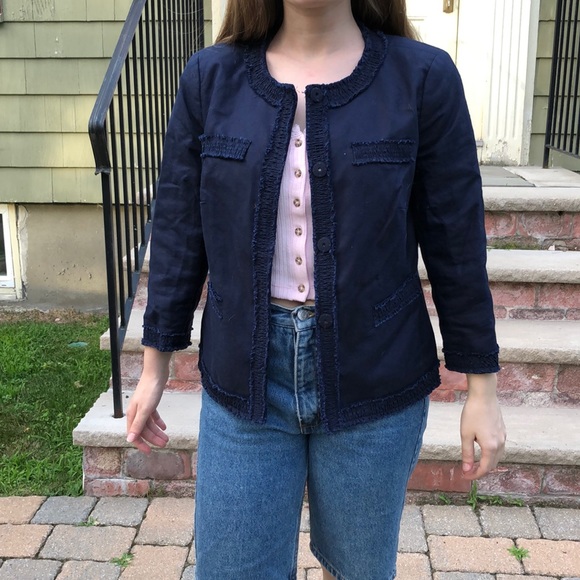 Talbots | Jackets & Coats | Talbots 4p Navy Twill Jacket | Poshmark